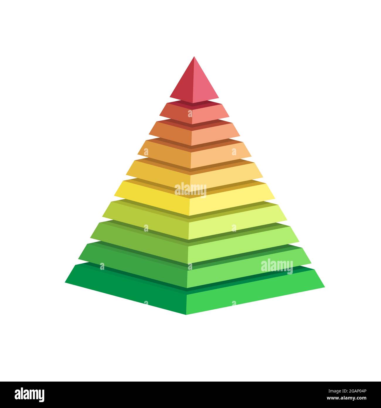 Pyramidenschema 10 zehn Schritte. vektor-Hierarchie-Ebene Diagramm ...