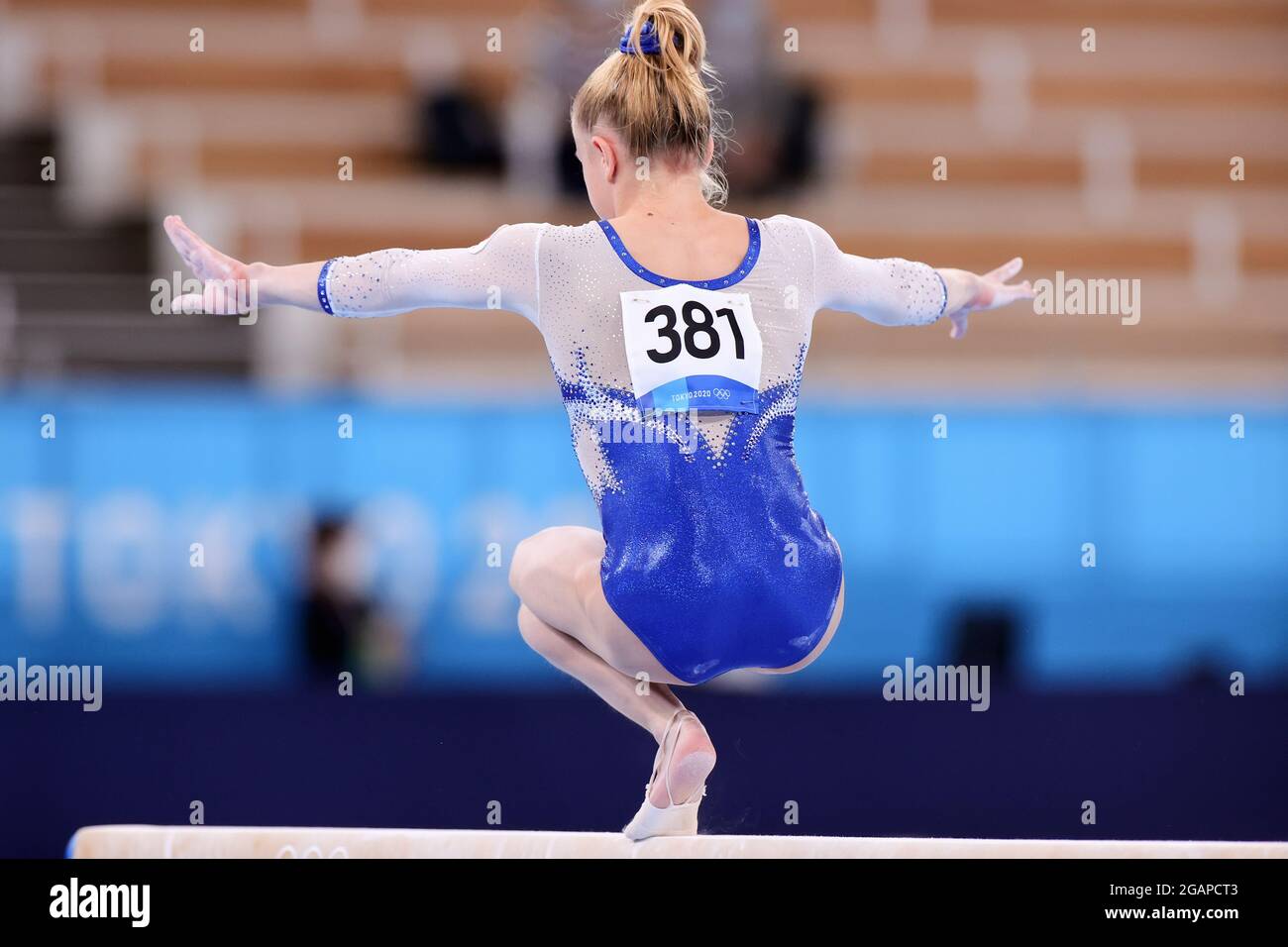 Tokio, Japan, 27. Juli 2021. Viktoriia Listunova vom Team ROC am Strahl ...