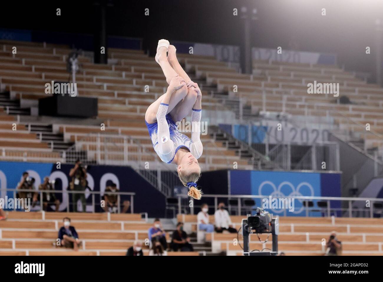 Tokio, Japan, 27. Juli 2021. Viktoriia Listunova vom Team ROC am Strahl ...