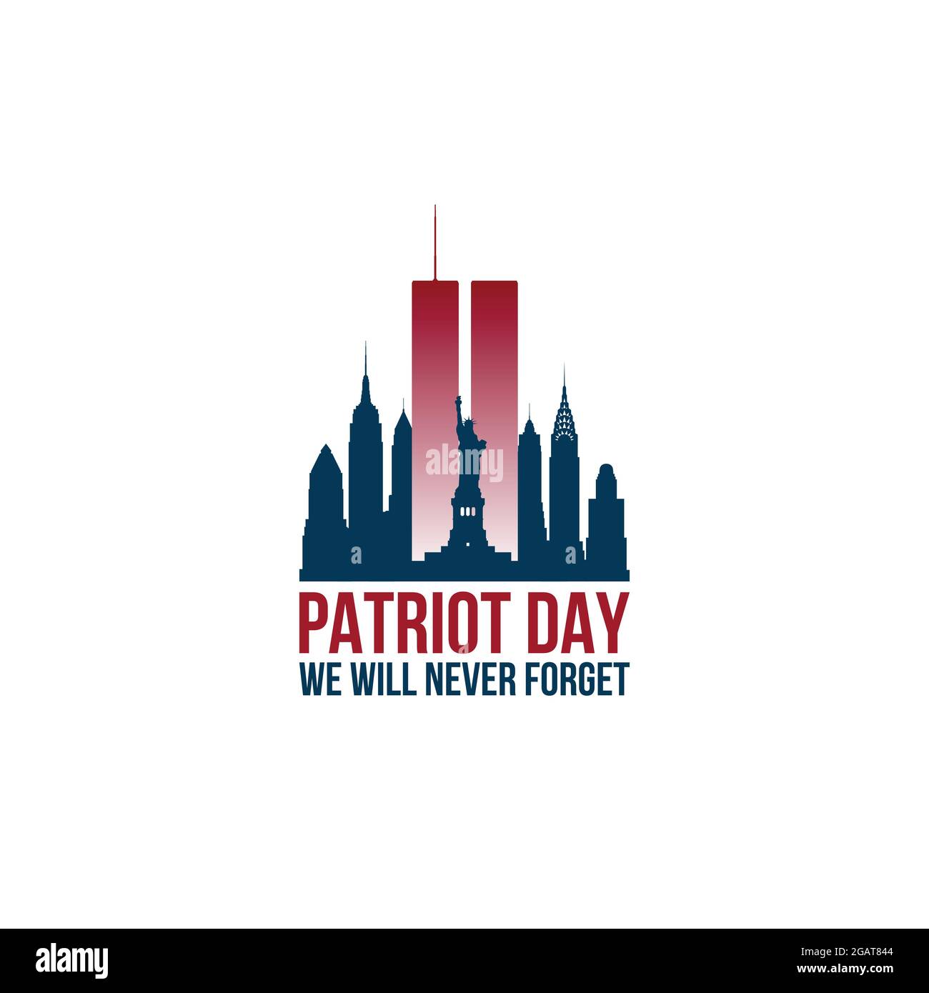 Patriot Day Karte Mit Twin Towers Und Phrase We Will Never Forget USA patriot-day-karte-mit-twin-towers-und-phrase-we-will-never-forget-usa