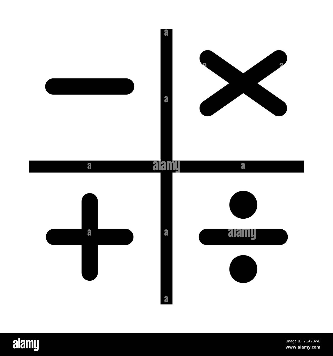 Plus, Minus, multiplizieren und zu Mathematik Symbol, Bildung ...