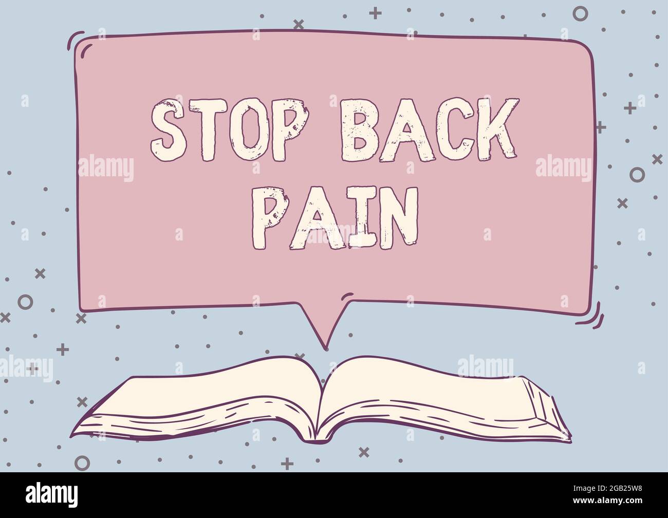 Schild mit „Stop Back Pain“. Konzeptfoto Schluss mit den Schmerzen, die ...