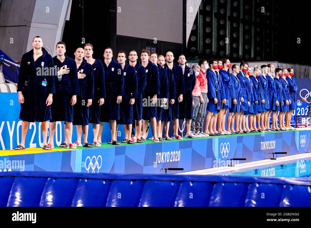 TOKIO, JAPAN - 2. AUGUST: Branislav Mitrovic aus Serbien, Stefan ...