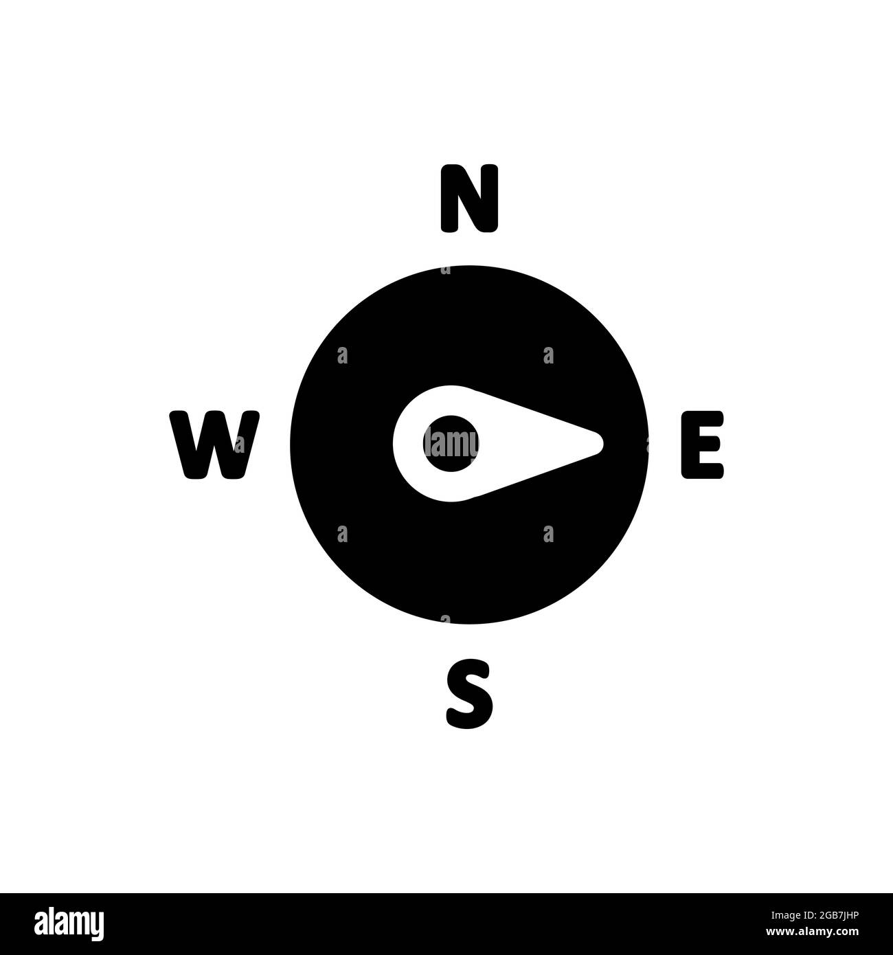 Kompass Windrose Vektor Glyphe Symbol. Richtung Osten. Meteorologie ...