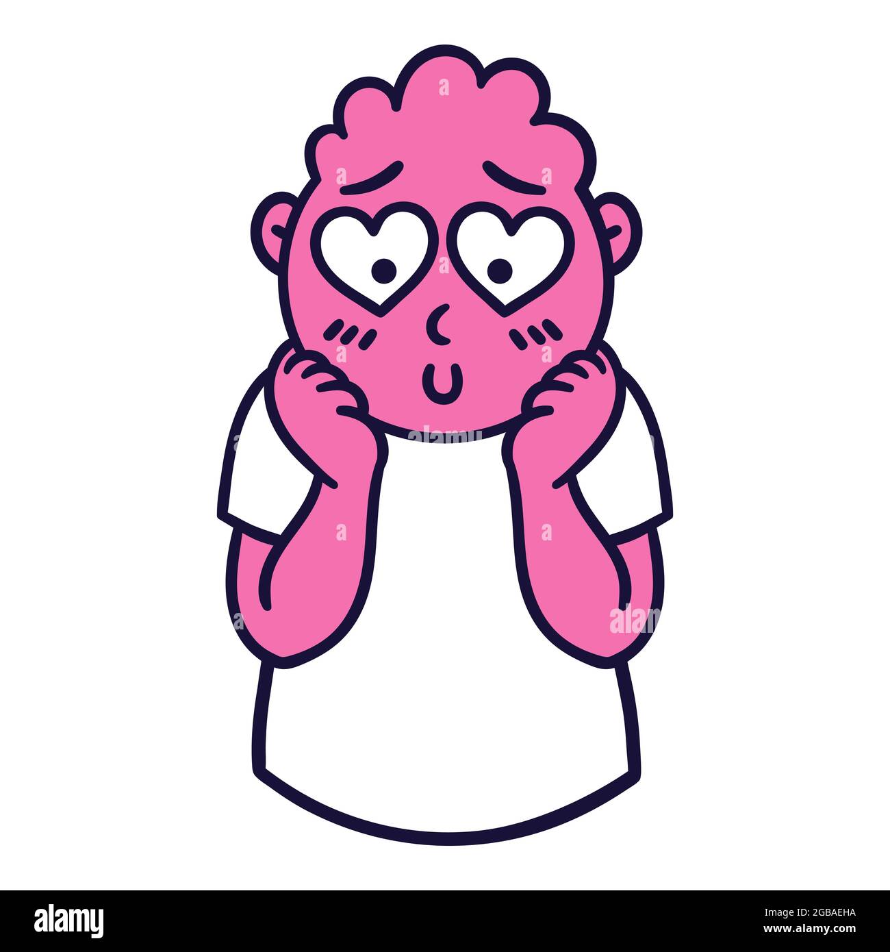 Mann mit verliebten Emotionen. Peinlich gefühlsbetonten Emoji-Avatar ...