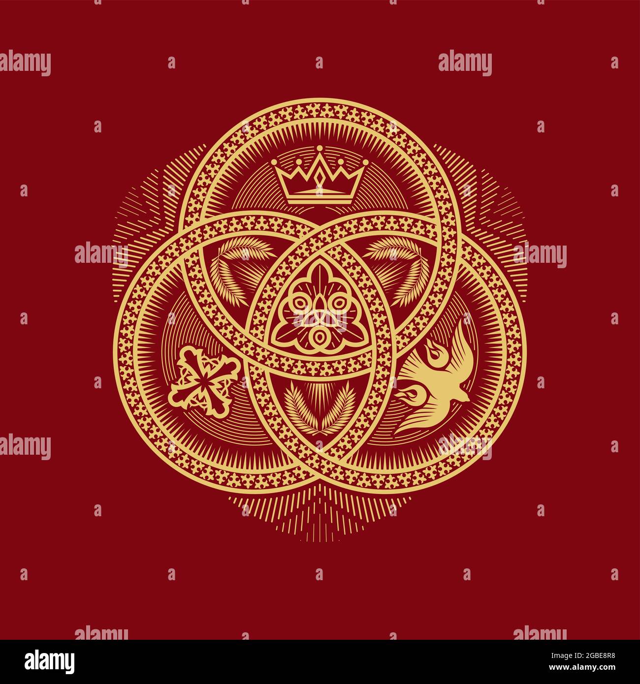 Christliche Illustration. Das großartige Siegel der Heiligen Dreifaltigkeit: Gott der Vater ...