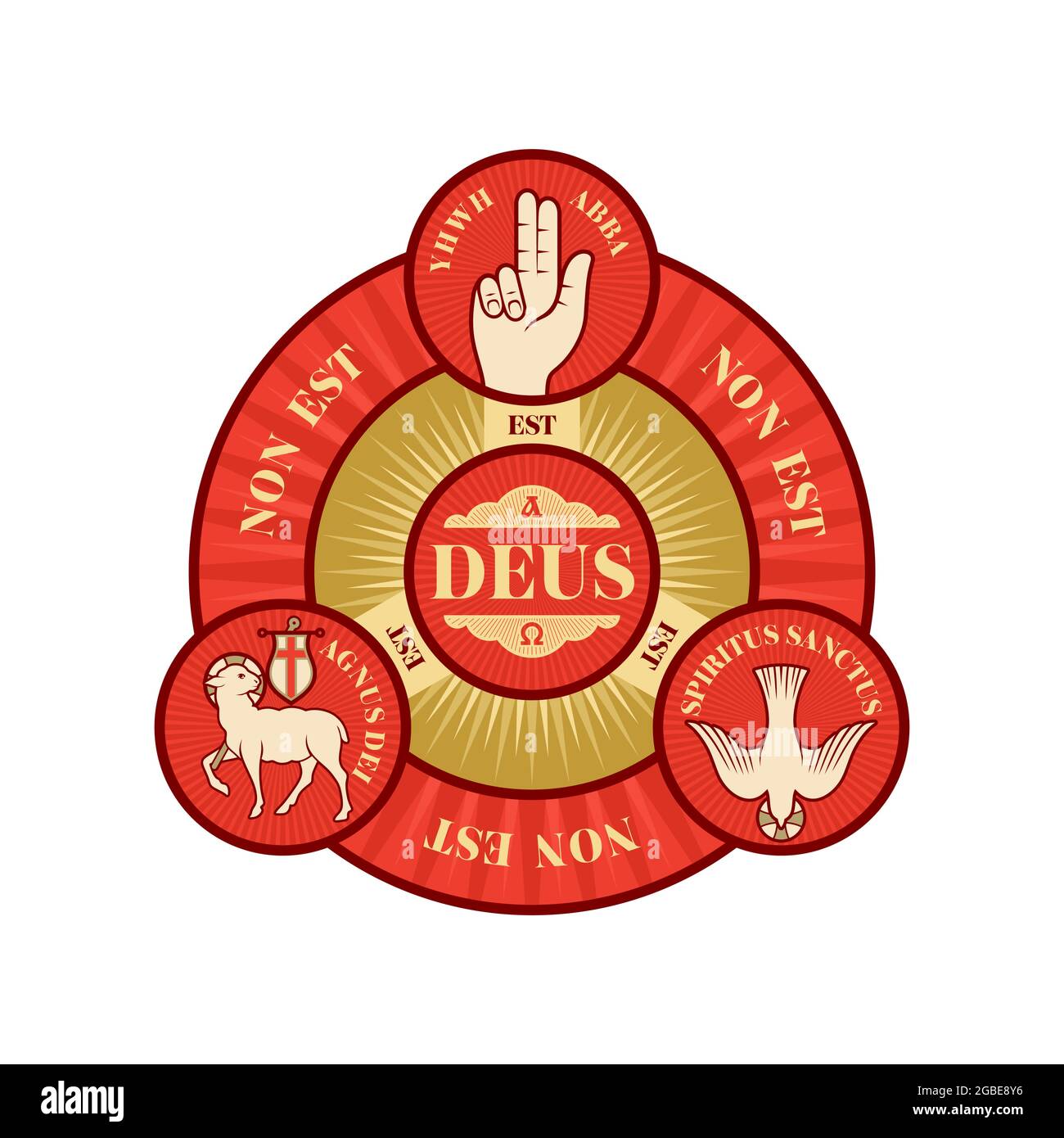 Christliche Illustration. Das großartige Siegel der Heiligen Dreifaltigkeit: Gott der Vater ...