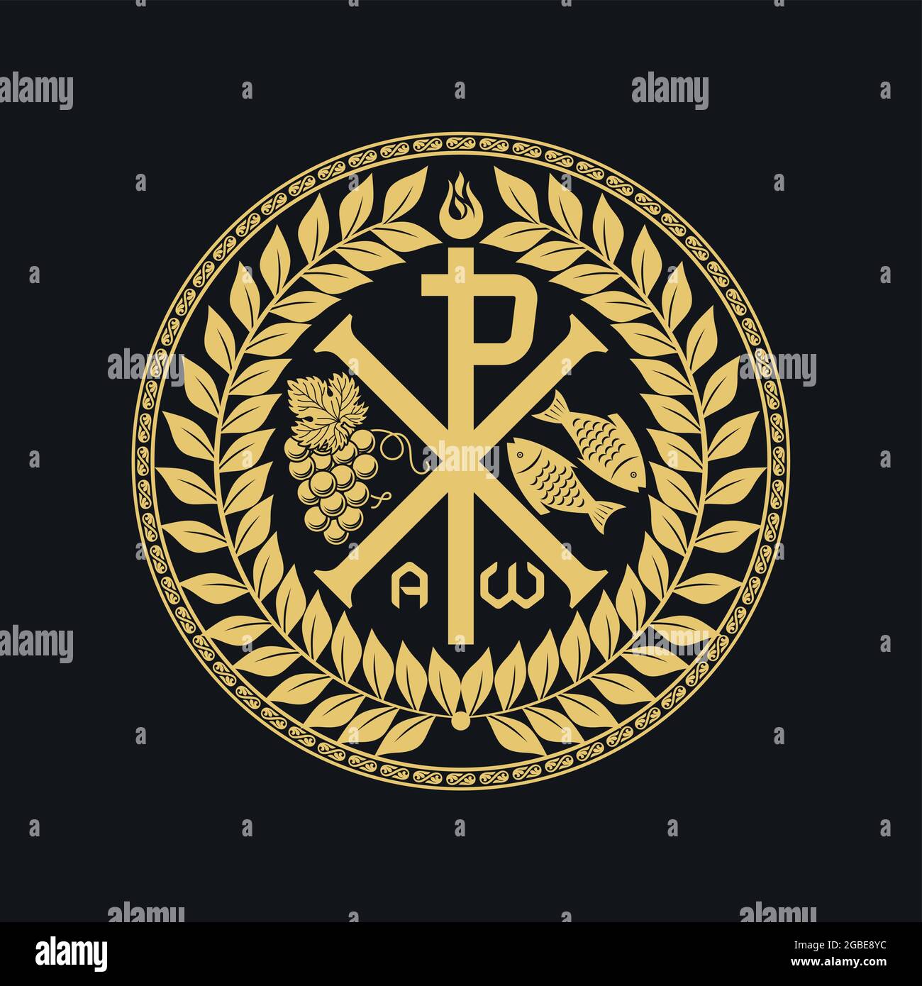 Christliche Illustration. Monogramm Jesu Christi - Chrismon. Der Fisch ...