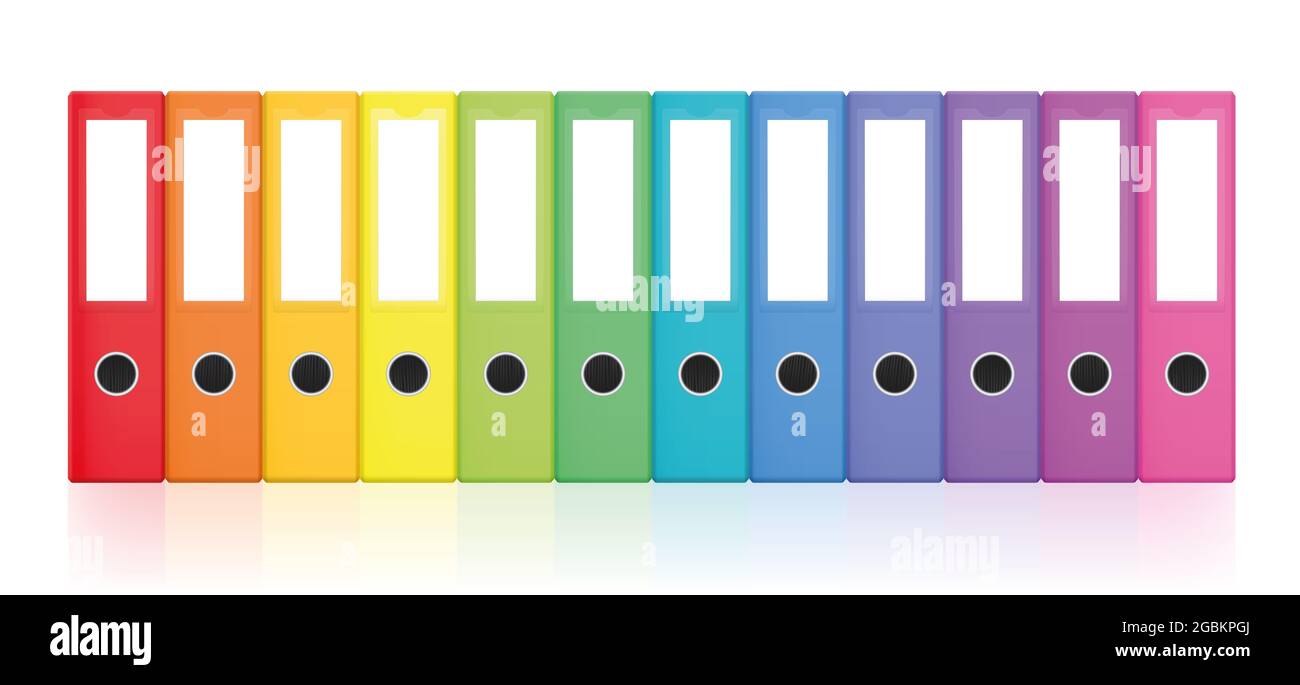 Farbige ordner Ausgeschnittene Stockfotos und -bilder - Alamy