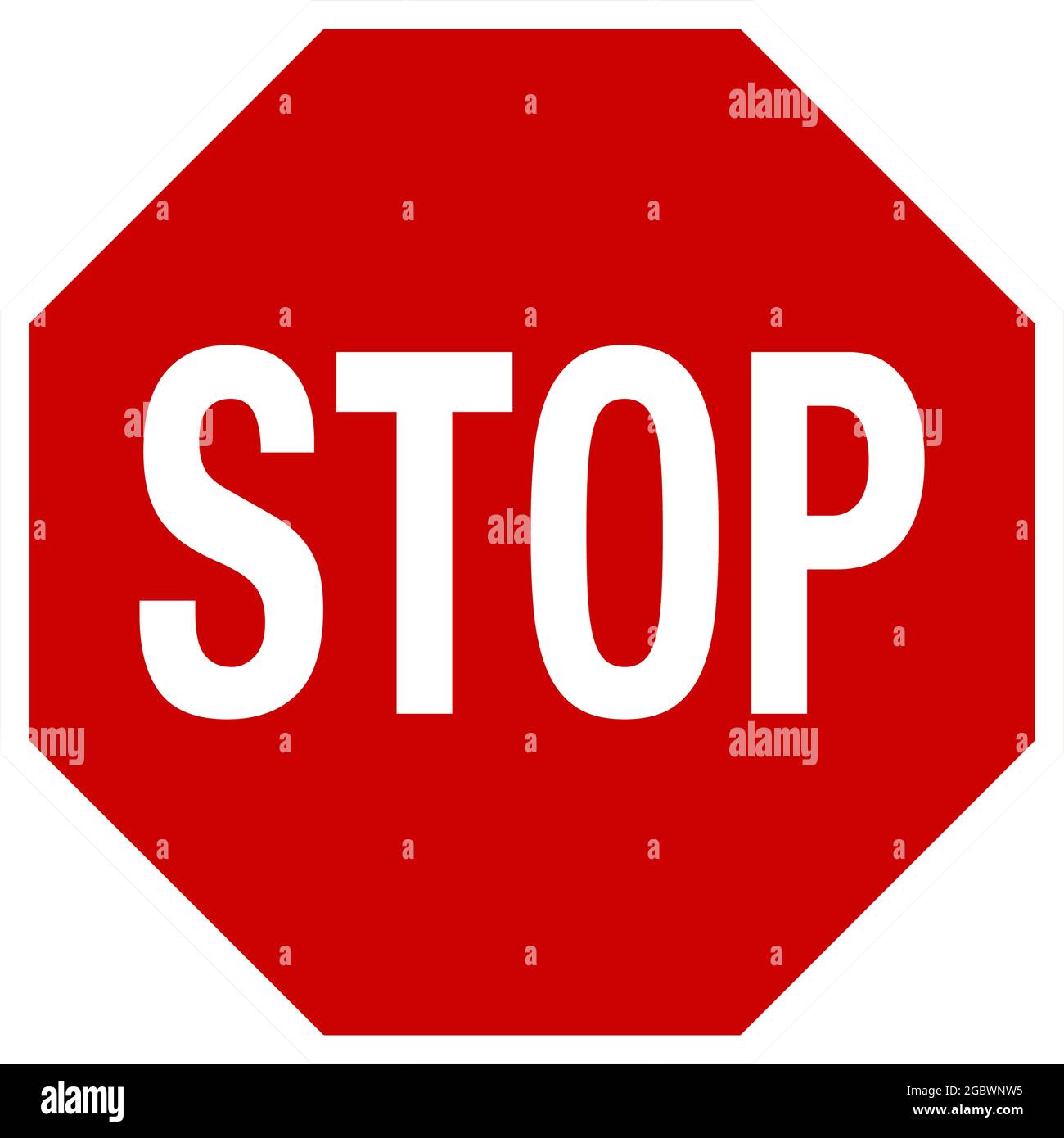 Stoppschild als Verkehrsschild für den Straßenverkehr im Vektorsymbol ...