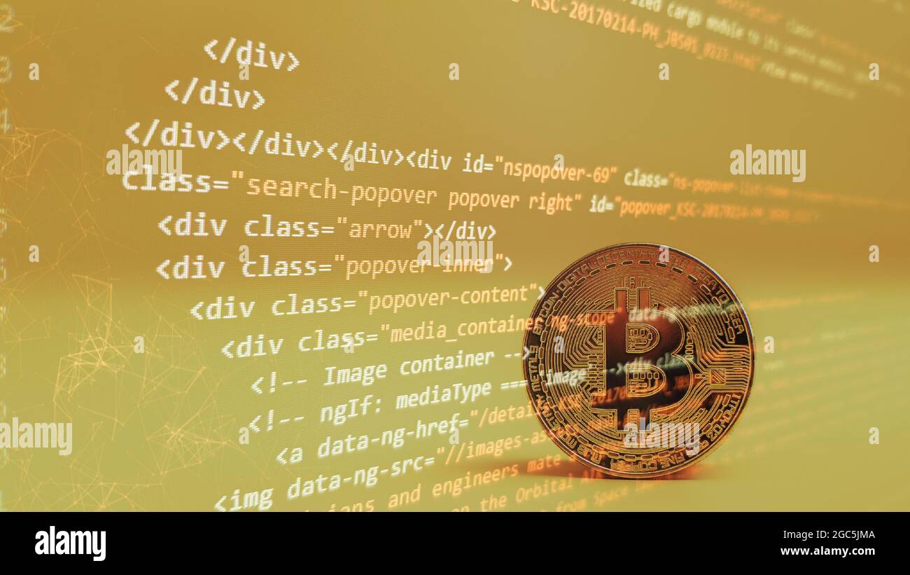 Computerskript. Software-Hintergrund. Foto des Quellcodes ...