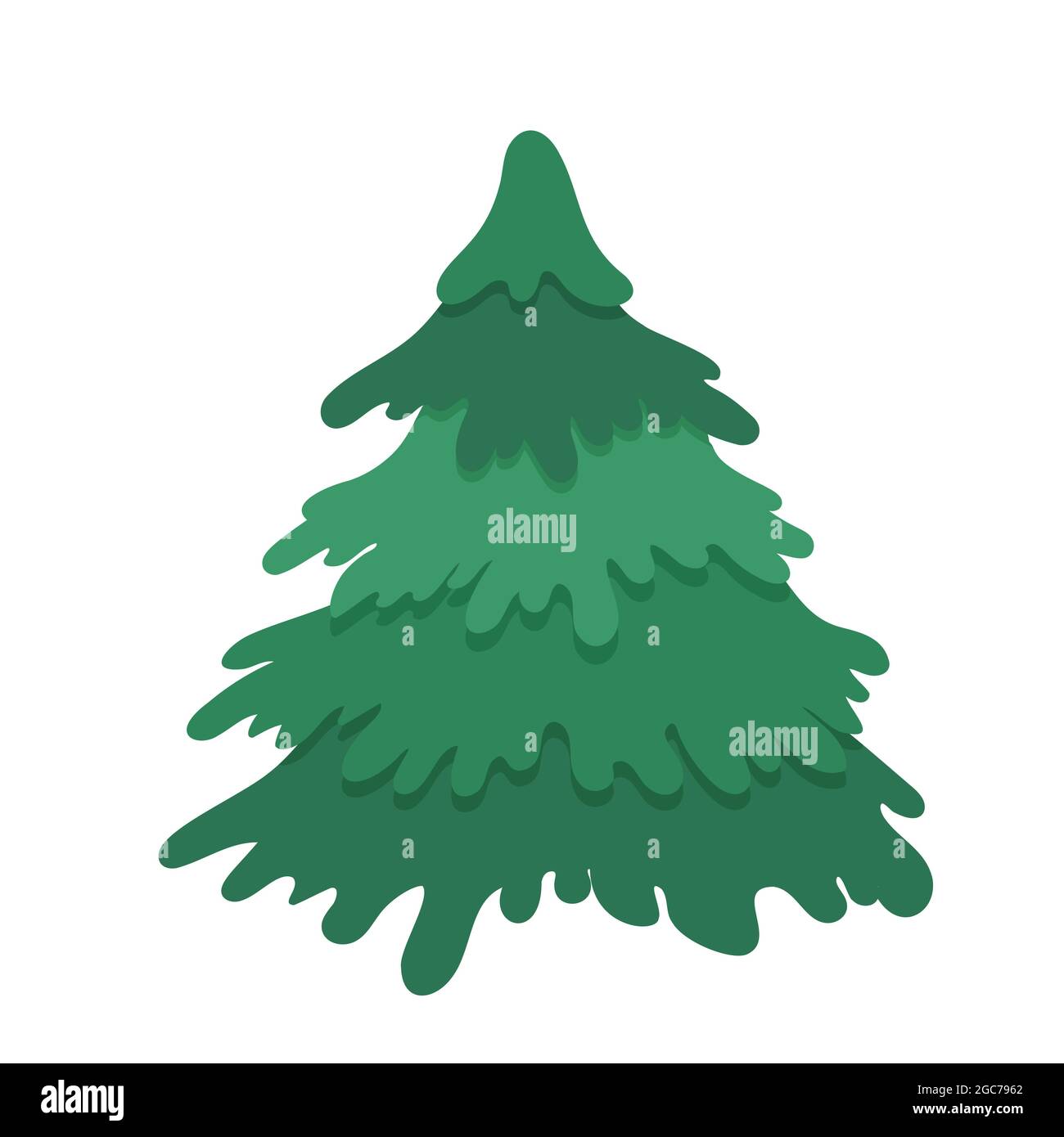 Weihnachtsbaum isoliert Vektor-Illustration in Cartoon-Stil. Tannenbaum ...