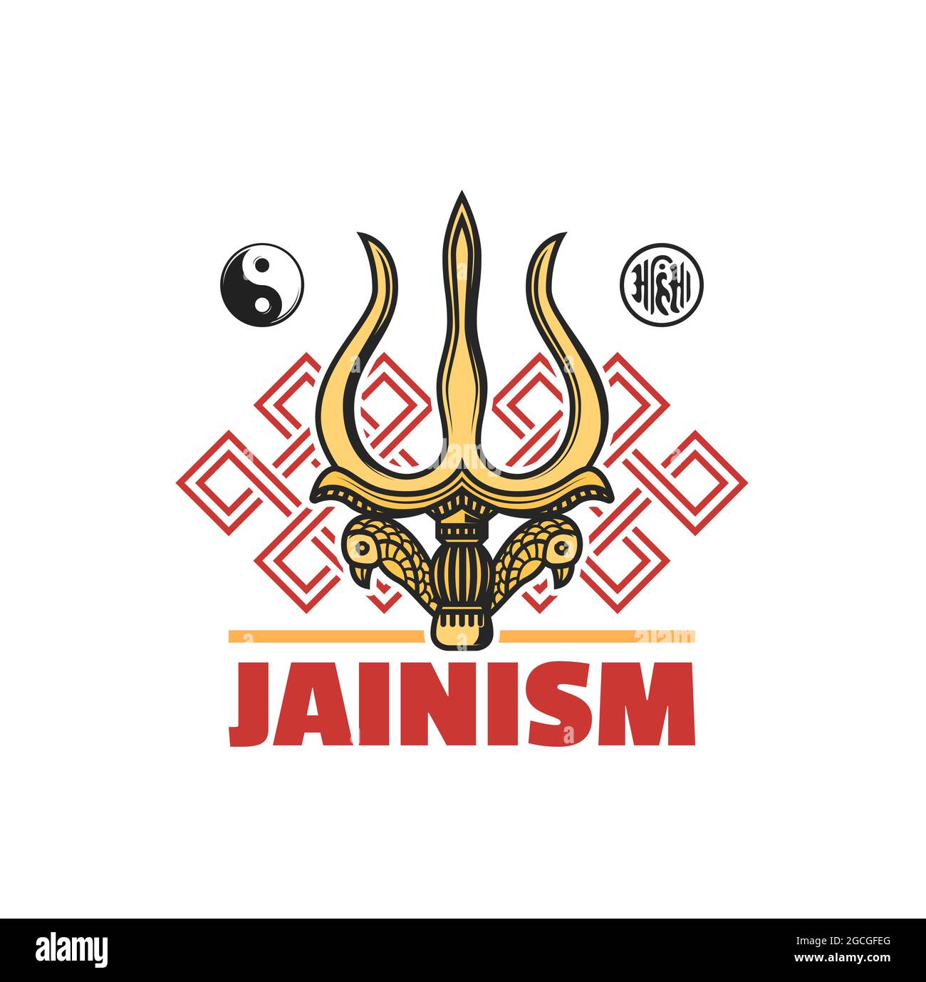 Jainismus Religion Symbol isoliert Vektor-Symbol mit Jain Dharma ...