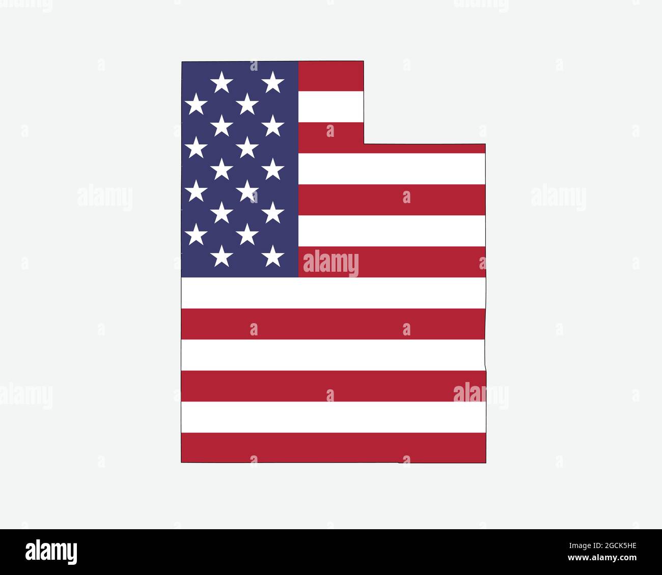 Utah Karte auf amerikanischer Flagge. UT, USA State Map auf US-Flagge ...