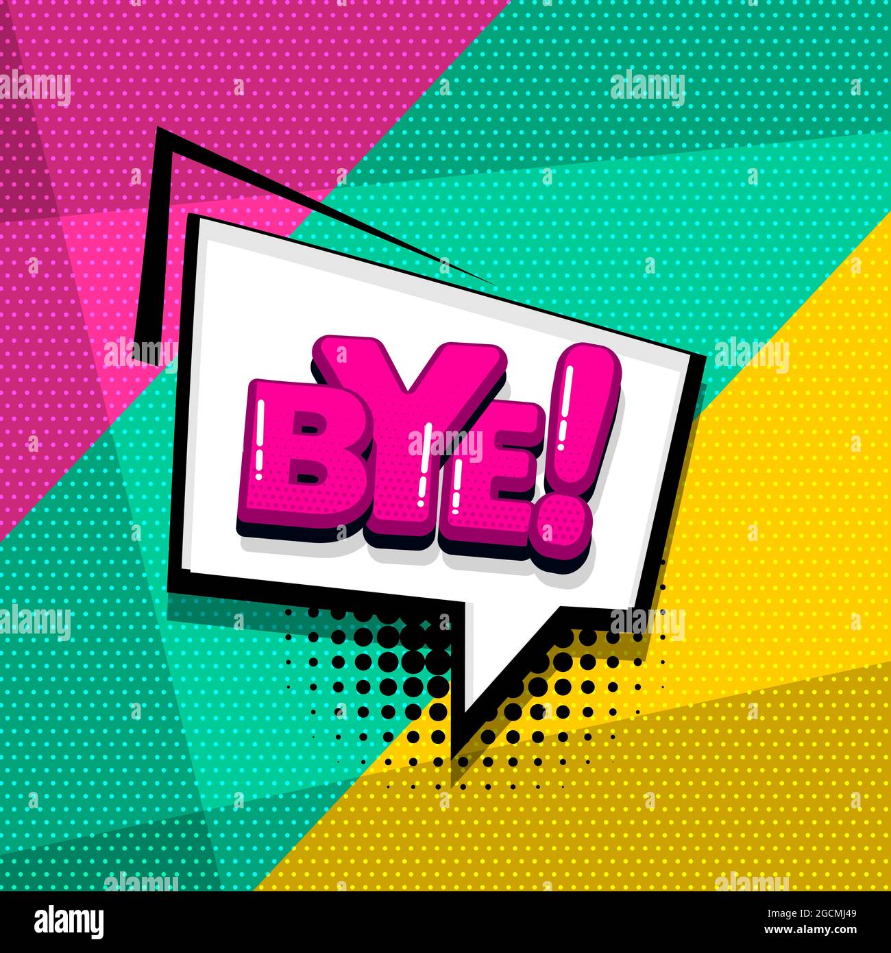 Bye bye comic bubble retro text -Fotos und -Bildmaterial in hoher ...