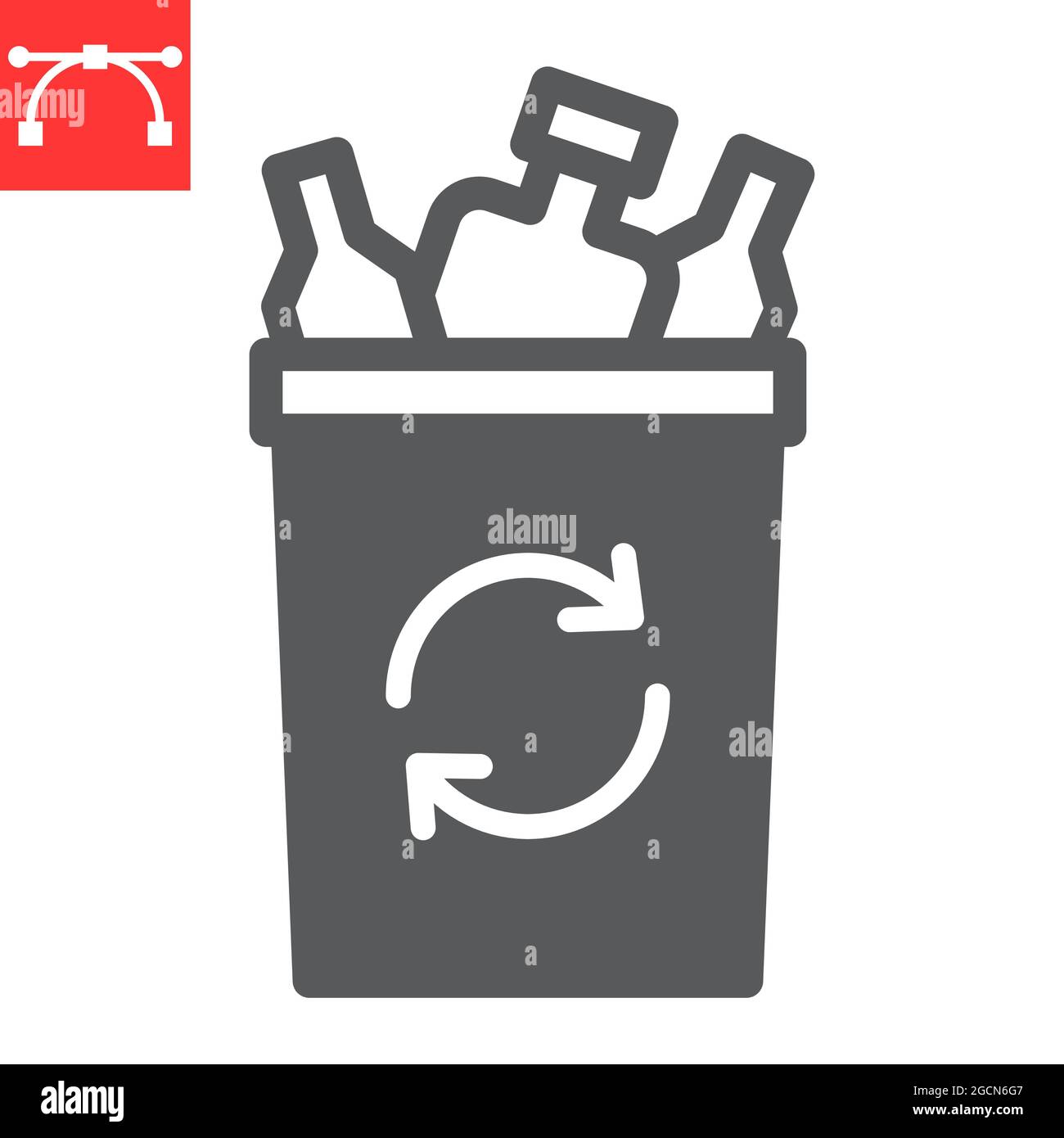 Plastikrecycling Abfall Glyphe Symbol, Recycling und Ökologie ...