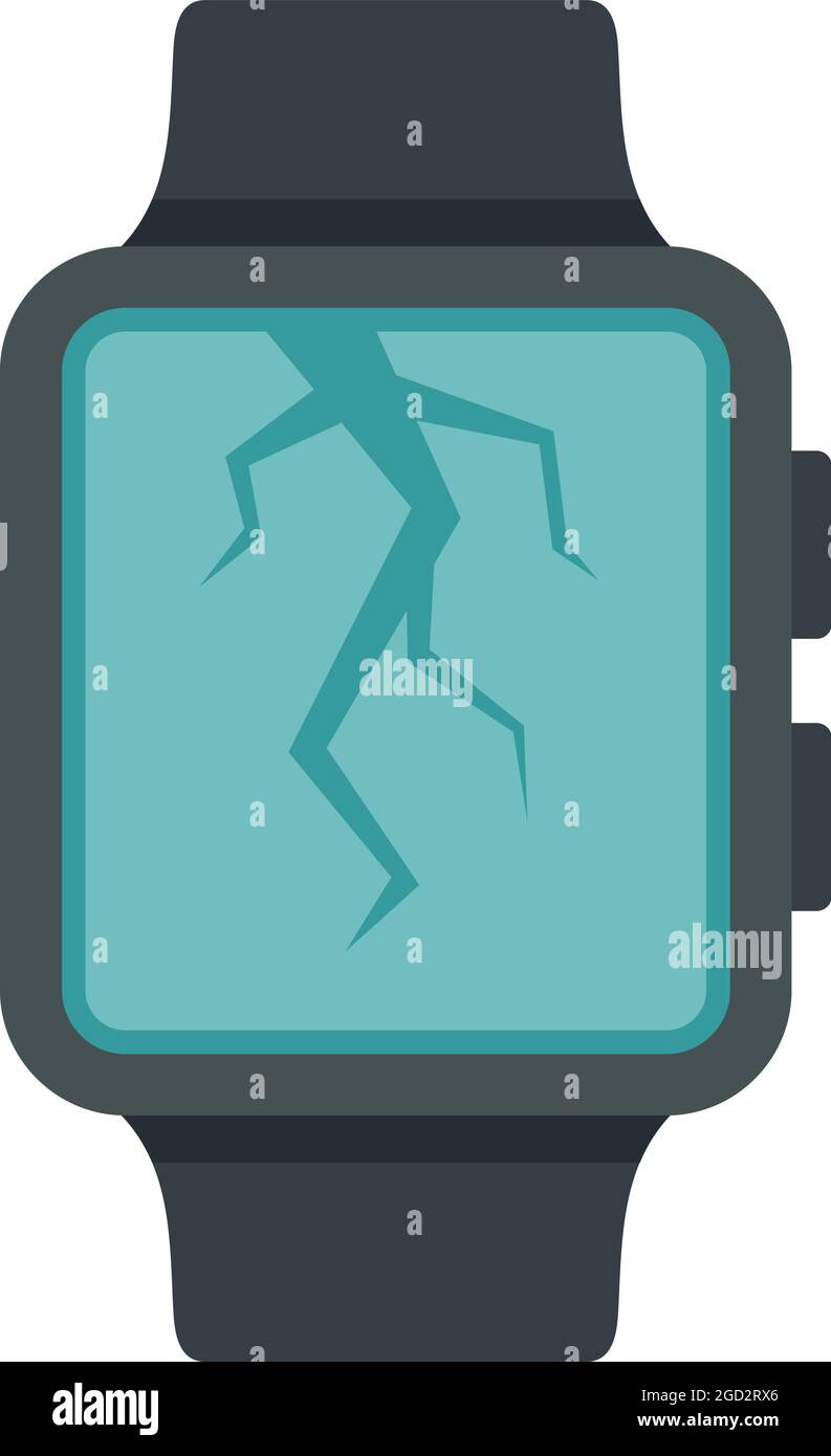 Crack Display Smartwatch Reparatur-Symbol. Flache Illustration von ...