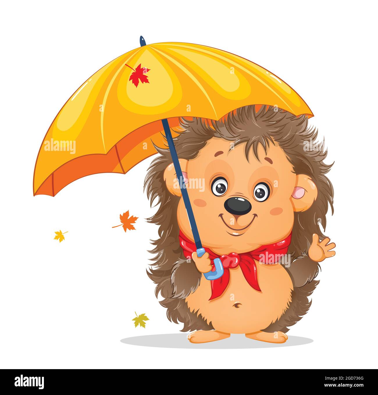 Niedliche Cartoon Igel. Lustige Cartoon-Figur Igel mit Regenschirm ...