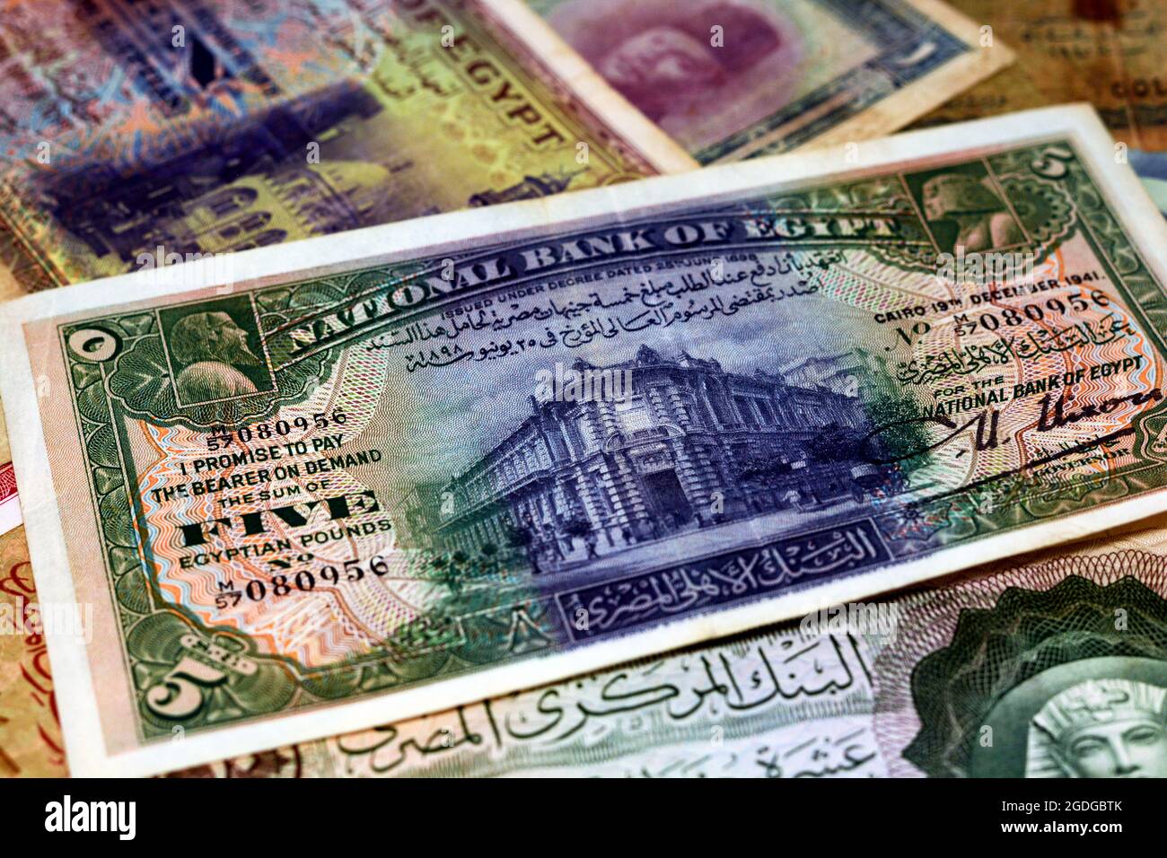 Alte ägyptische Pfund Geld Banknoten Hintergrund zur Zeit des ...
