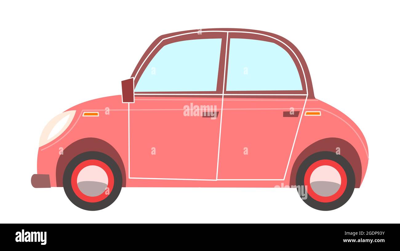 Auto. Cartoon Comic lustigen Stil. Seitenansicht. Schönes Retro ...