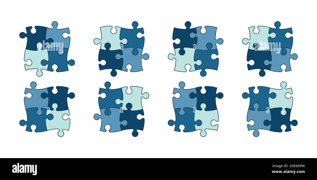 Set different puzzle pieces isolated -Fotos und -Bildmaterial in hoher ...