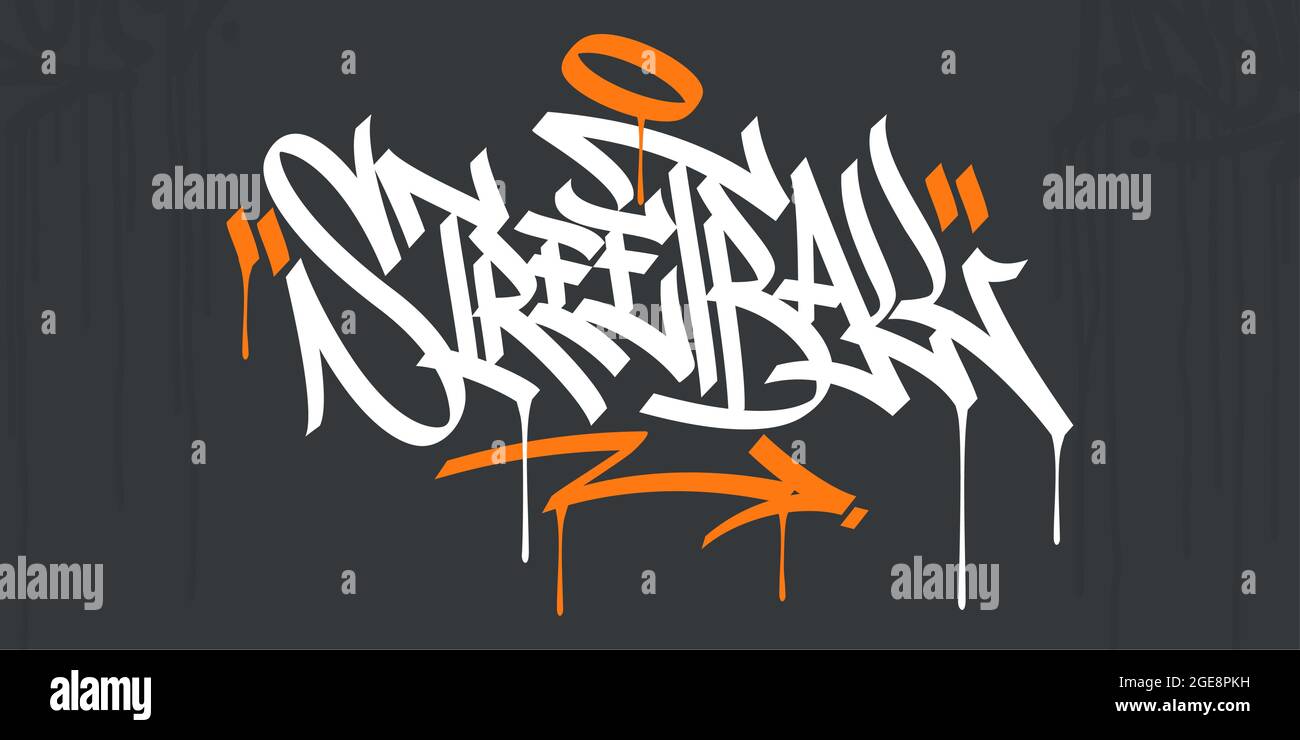 Flach Abstrakt Hip Hop Hand Geschrieben Urban Street Art Graffiti Style ...
