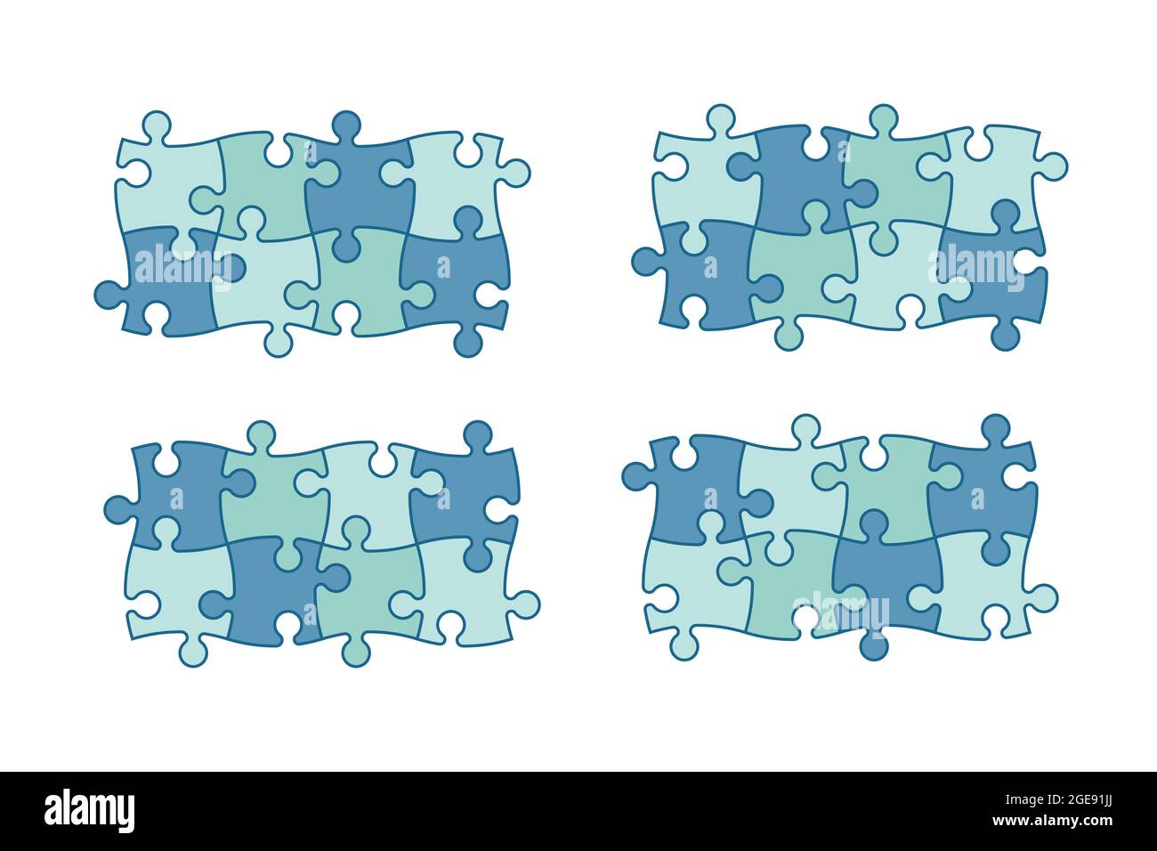 Set different puzzle pieces isolated -Fotos und -Bildmaterial in hoher ...