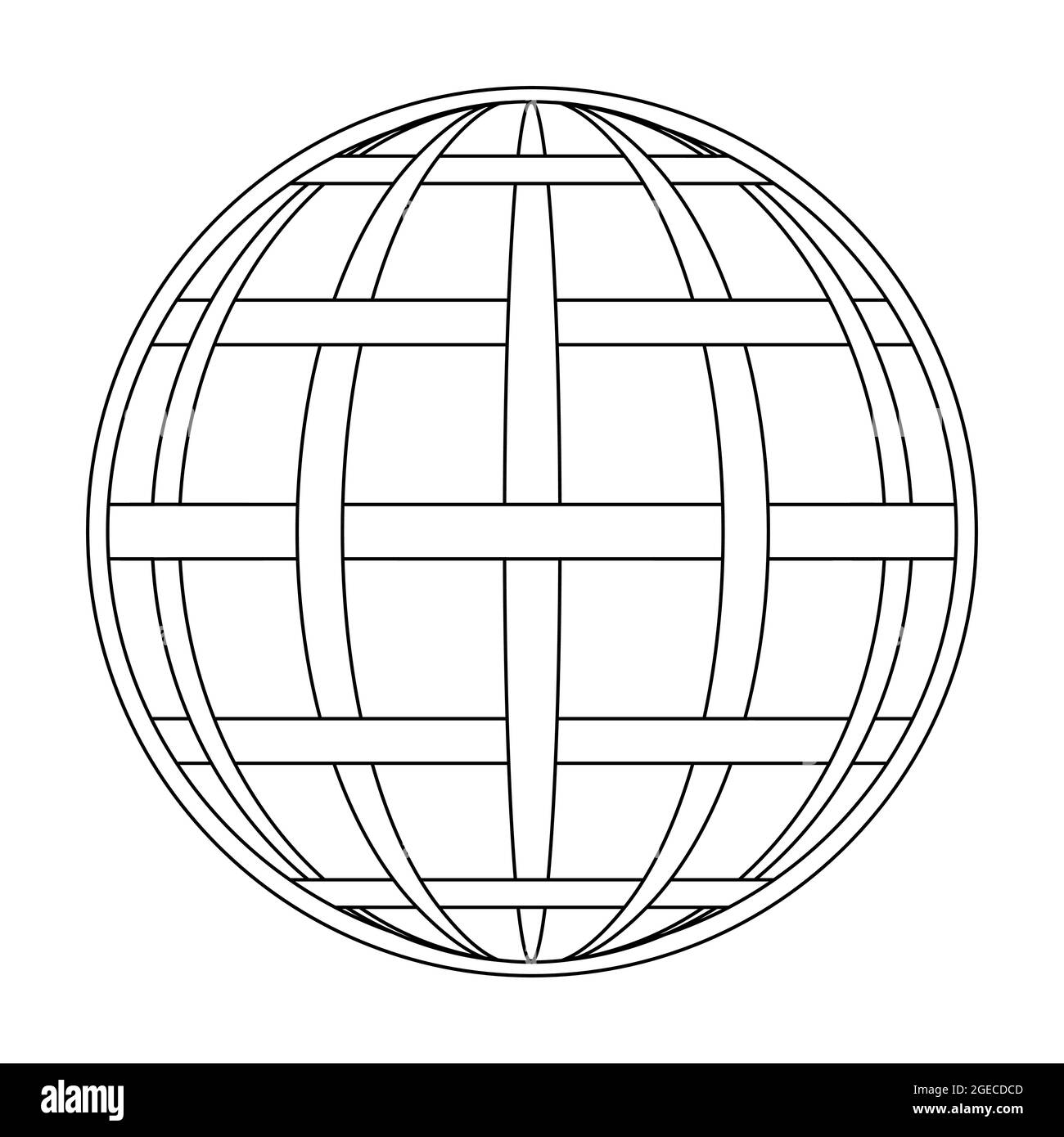 Verflochten Meridian und Parallel des Globus des Erdgitters, der Globus ...