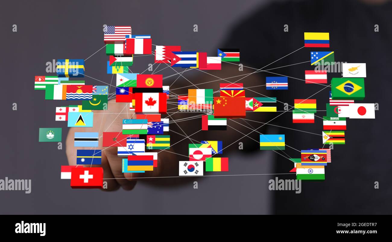 3D-Rendering von Nationalflaggen von Ländern Stockfotografie - Alamy