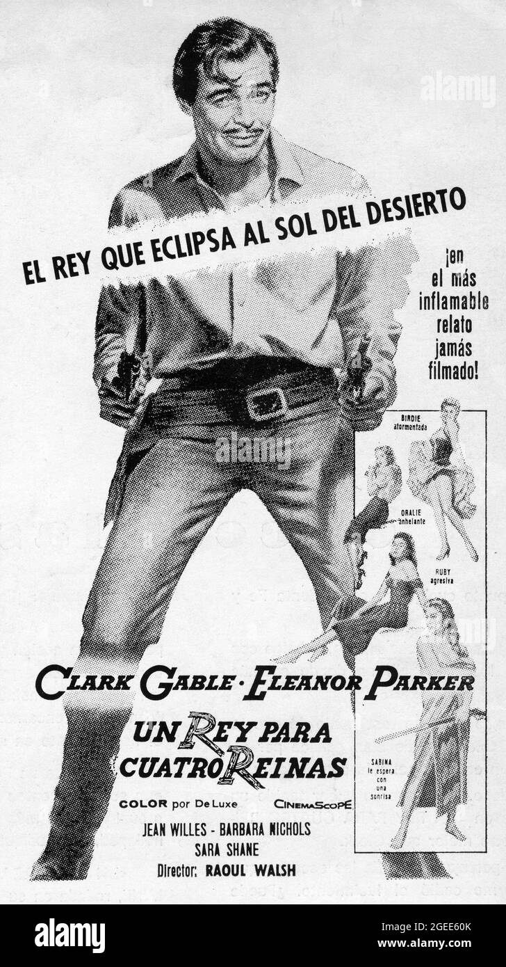 CLARK GABLE ELEANOR PARKER JEAN WILLES BARBARA NICHOLS und SARA SHANE ...
