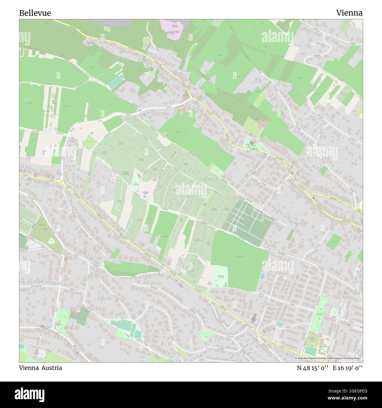 Bellevue, Wien, Österreich, Wien, N 48 15' 0'', E 16 19' 0'', map ...