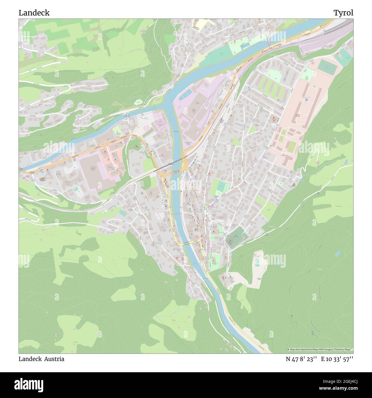 Landeck, Landeck, Österreich, Tirol, N 47 8' 23'', E 10 33' 57'', Karte ...