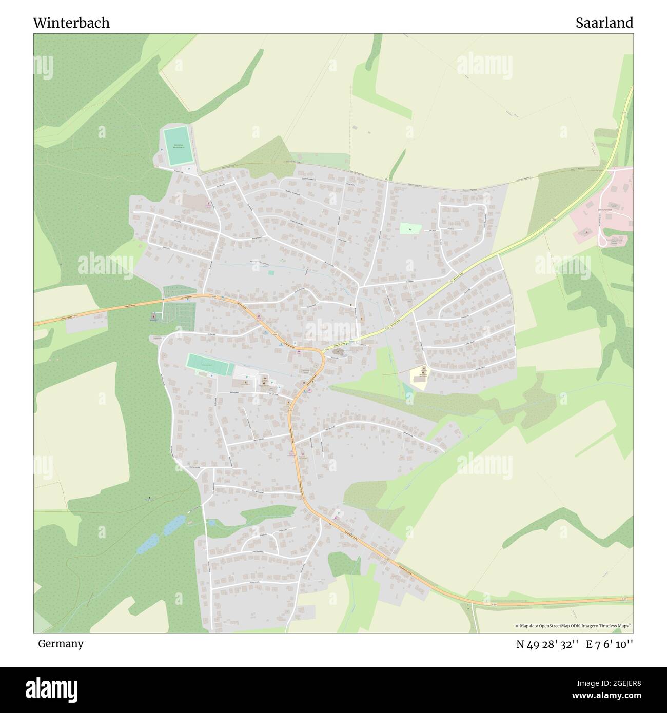Winterbach, Deutschland, Saarland, N 49 28' 32'', E 7 6' 10'', Karte ...