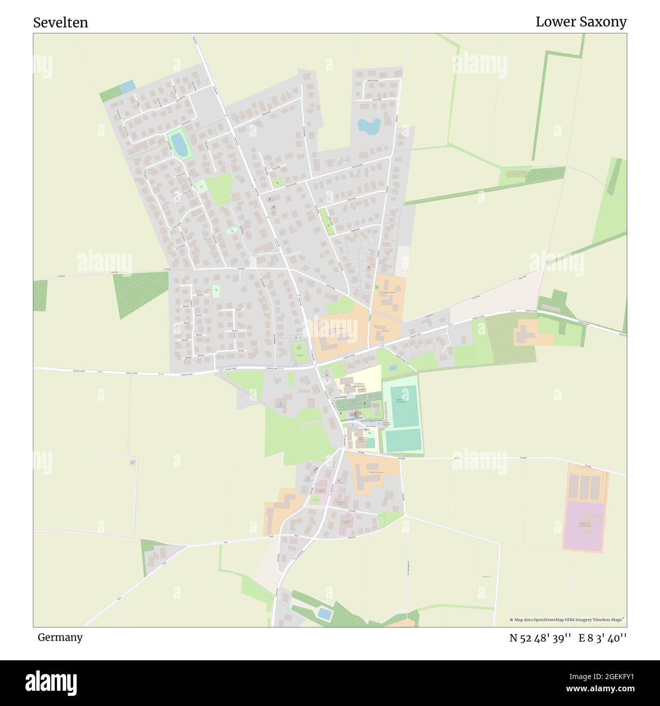 Sevelten, Deutschland, Niedersachsen, N 52 48' 39'', E 8 3' 40'', Karte ...