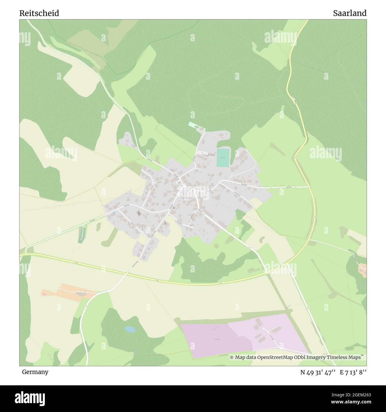 Reitscheid, Deutschland, Saarland, N 49 31' 47'', E 7 13' 8'', Karte ...