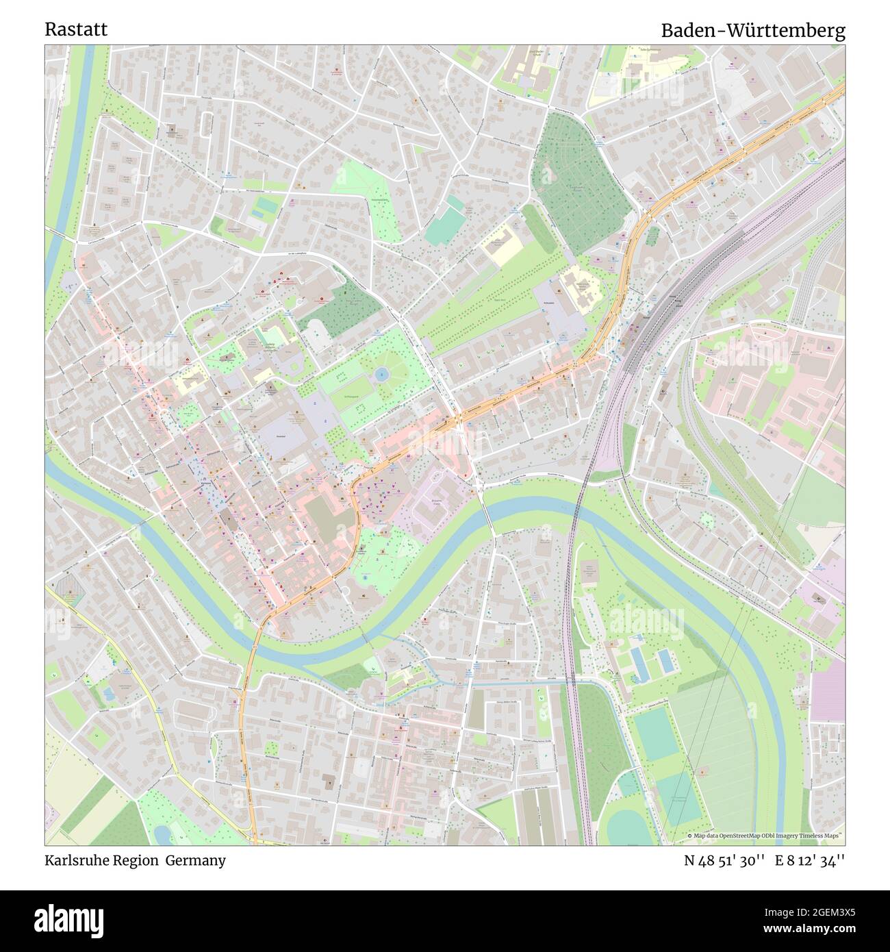 Rastatt, Region Karlsruhe, Deutschland, Baden-Württemberg, N 48 51' 30 ...