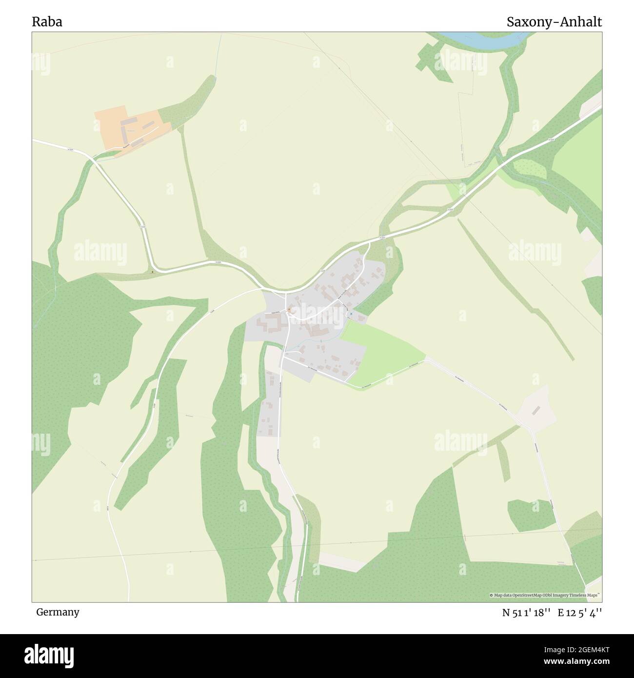 Raba, Deutschland, Sachsen-Anhalt, N 51 1' 18'', E 12 5' 4'', Karte ...