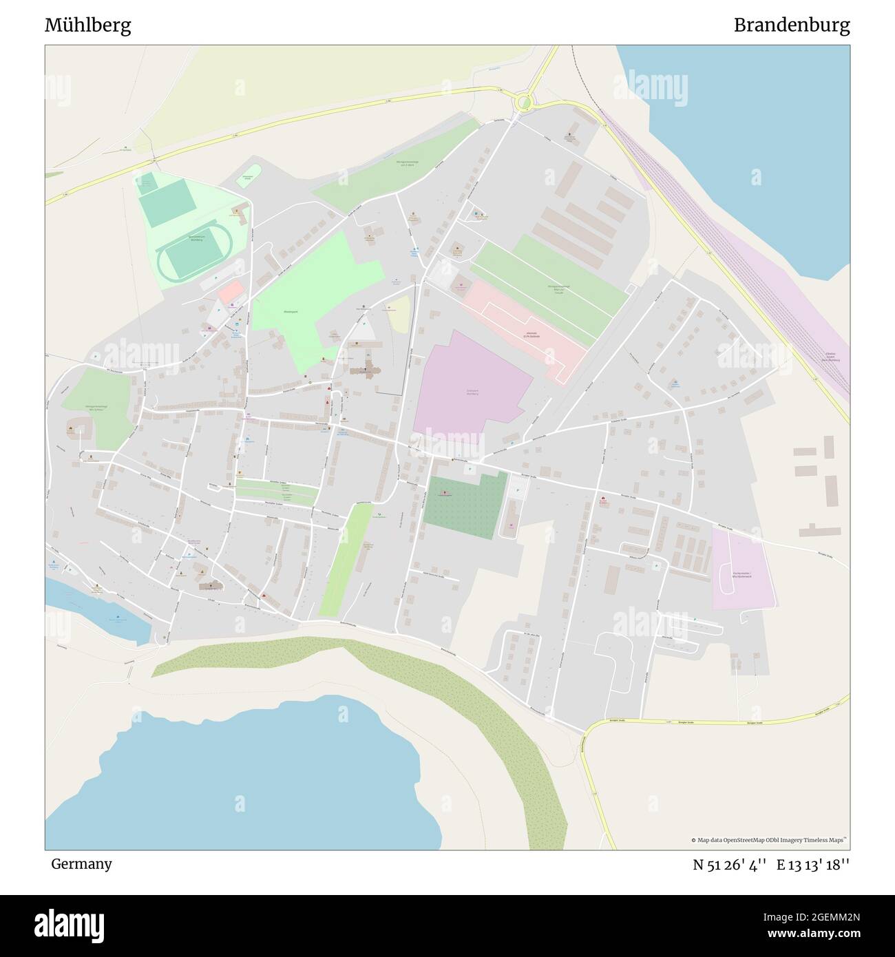 Mühlberg, Deutschland, Brandenburg, N 51 26' 4'', E 13 13' 18'', Karte ...