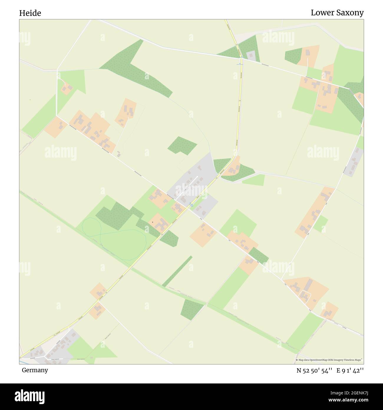 Heide, Deutschland, Niedersachsen, N 52 50' 54'', E 9 1' 42'', Karte ...