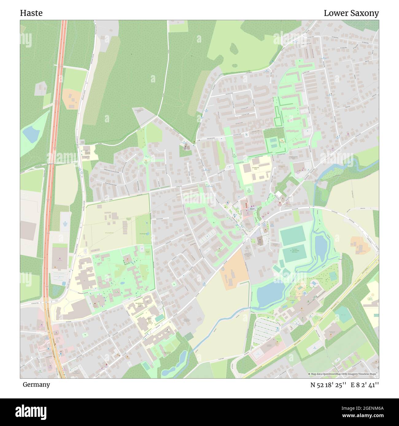 Haste, Deutschland, Niedersachsen, N 52 18' 25'', E 8 2' 41'', Karte ...
