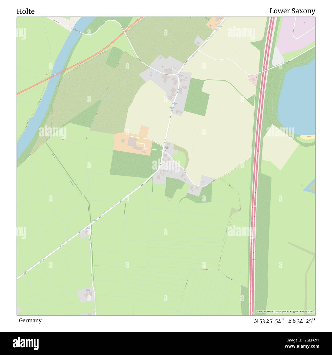 Holte, Deutschland, Niedersachsen, N 53 25' 54'', E 8 34' 25'', Karte ...