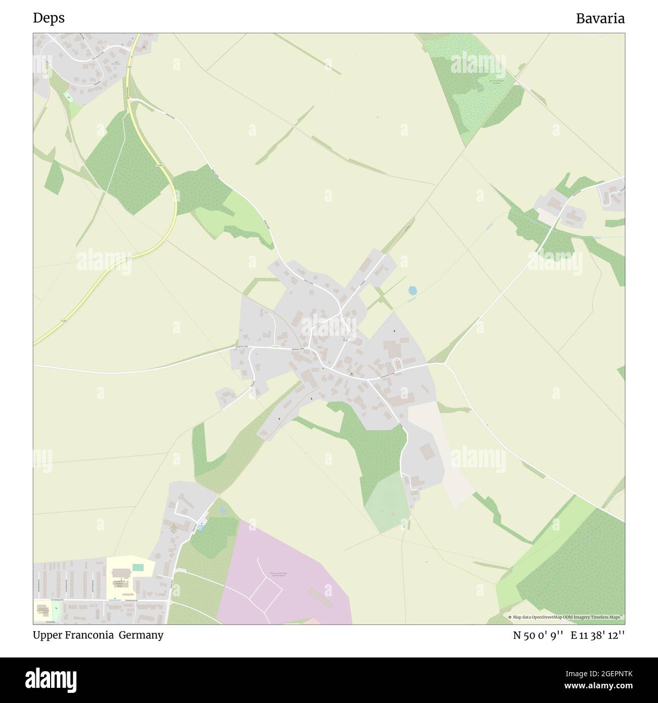 Deps, Oberfranken, Deutschland, Bayern, N 50 0' 9'', E 11 38' 12'', map ...