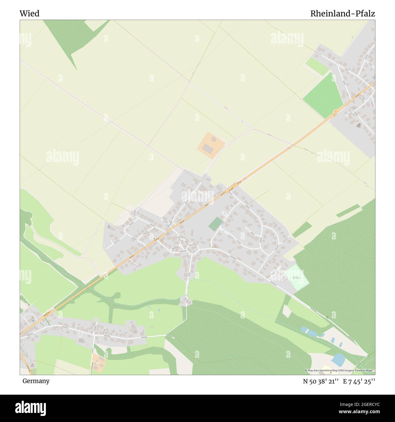 Wied, Deutschland, Rheinland-Pfalz, N 50 38' 21'', E 7 45' 25'', map ...