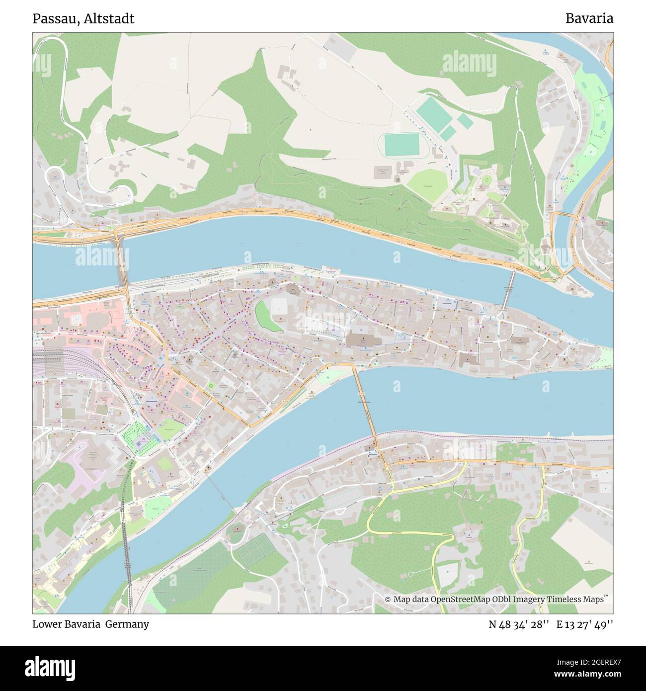 Topographic map passau – germany -Fotos und -Bildmaterial in hoher ...