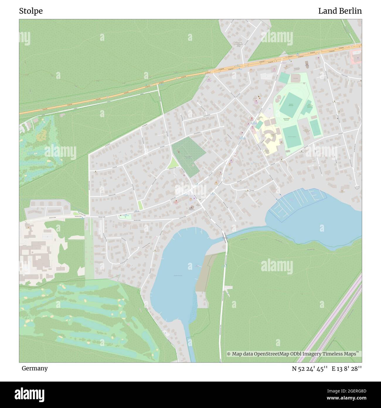 Stolpe, Deutschland, Land Berlin, N 52 24' 45'', E 13 8' 28'', Karte ...