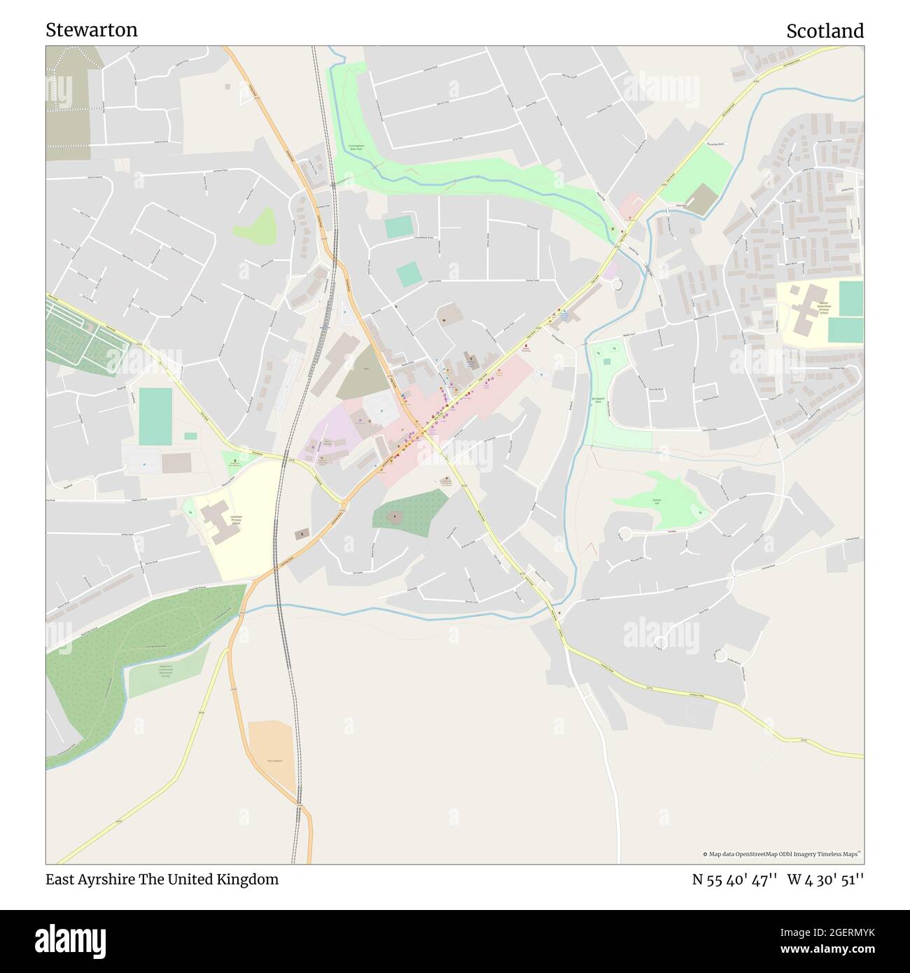 Stewarton, East Ayrshire, Großbritannien, Schottland, N 55 40' 47'', W ...