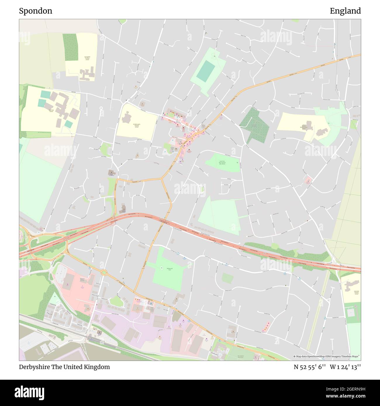 Spondon, Derbyshire, Großbritannien, England, N 52 55' 6'', W 1 24' 13 ...