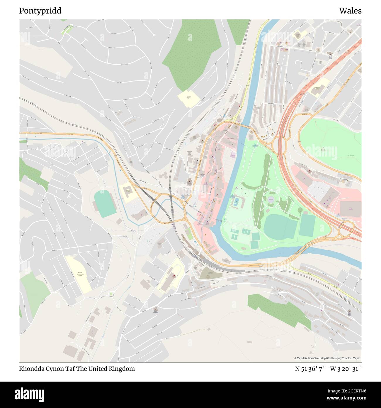 Karte von pontypridd -Fotos und -Bildmaterial in hoher Auflösung – Alamy