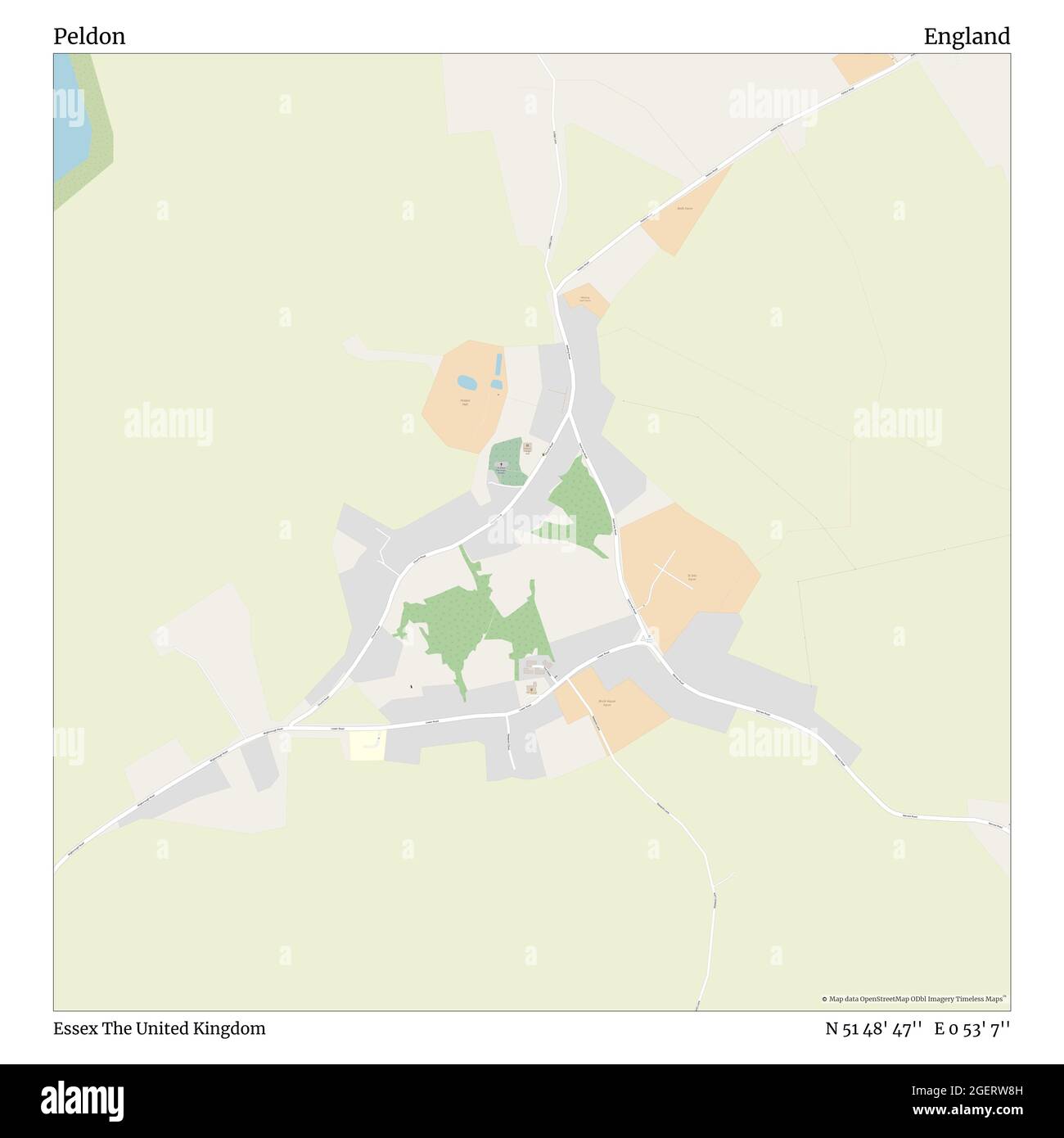 Peldon, Essex, Großbritannien, England, N 51 48' 47'', E 0 53' 7'', map ...