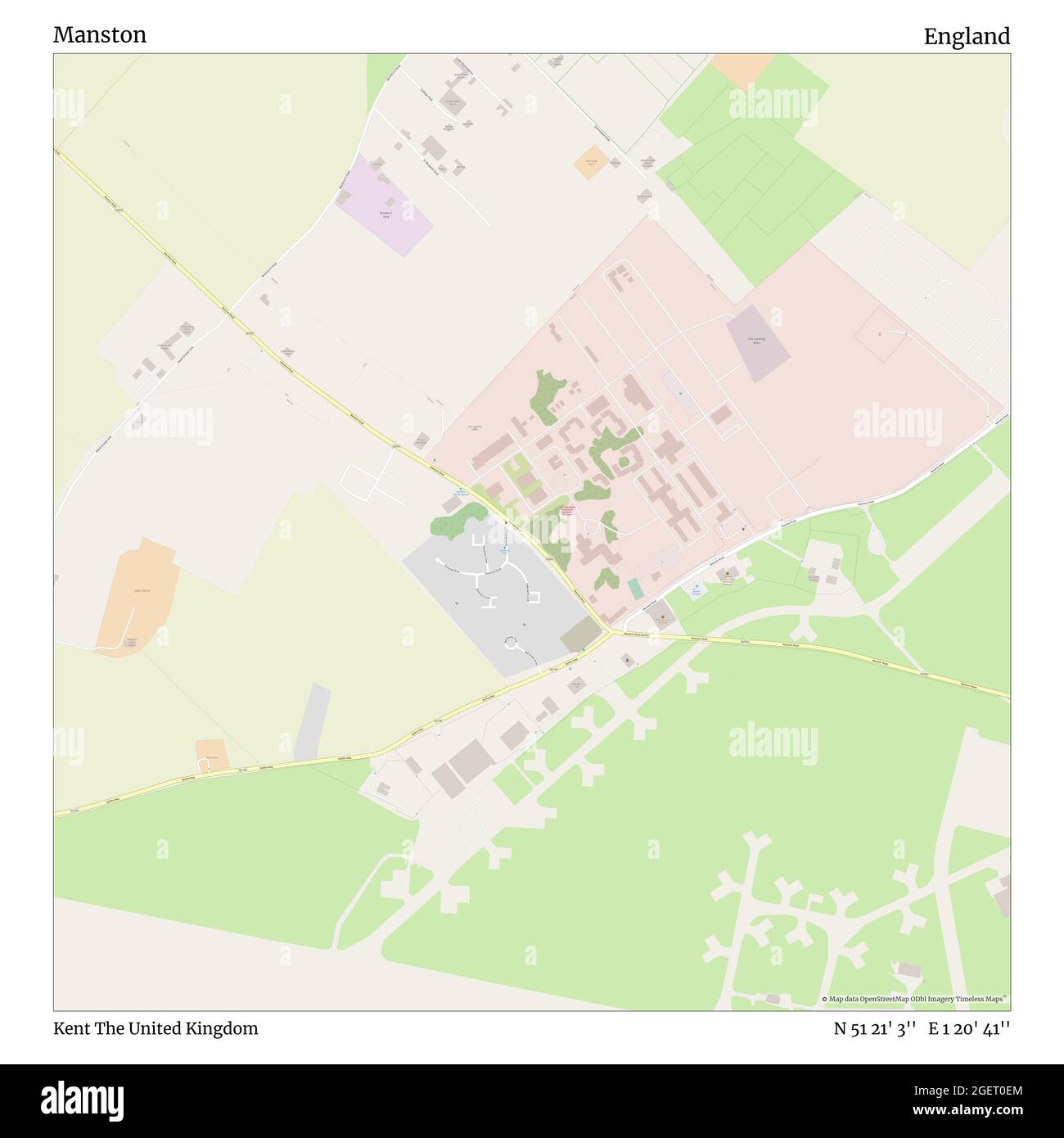 Manston, Kent, Großbritannien, England, N 51 21' 3'', E 1 20' 41'', map ...